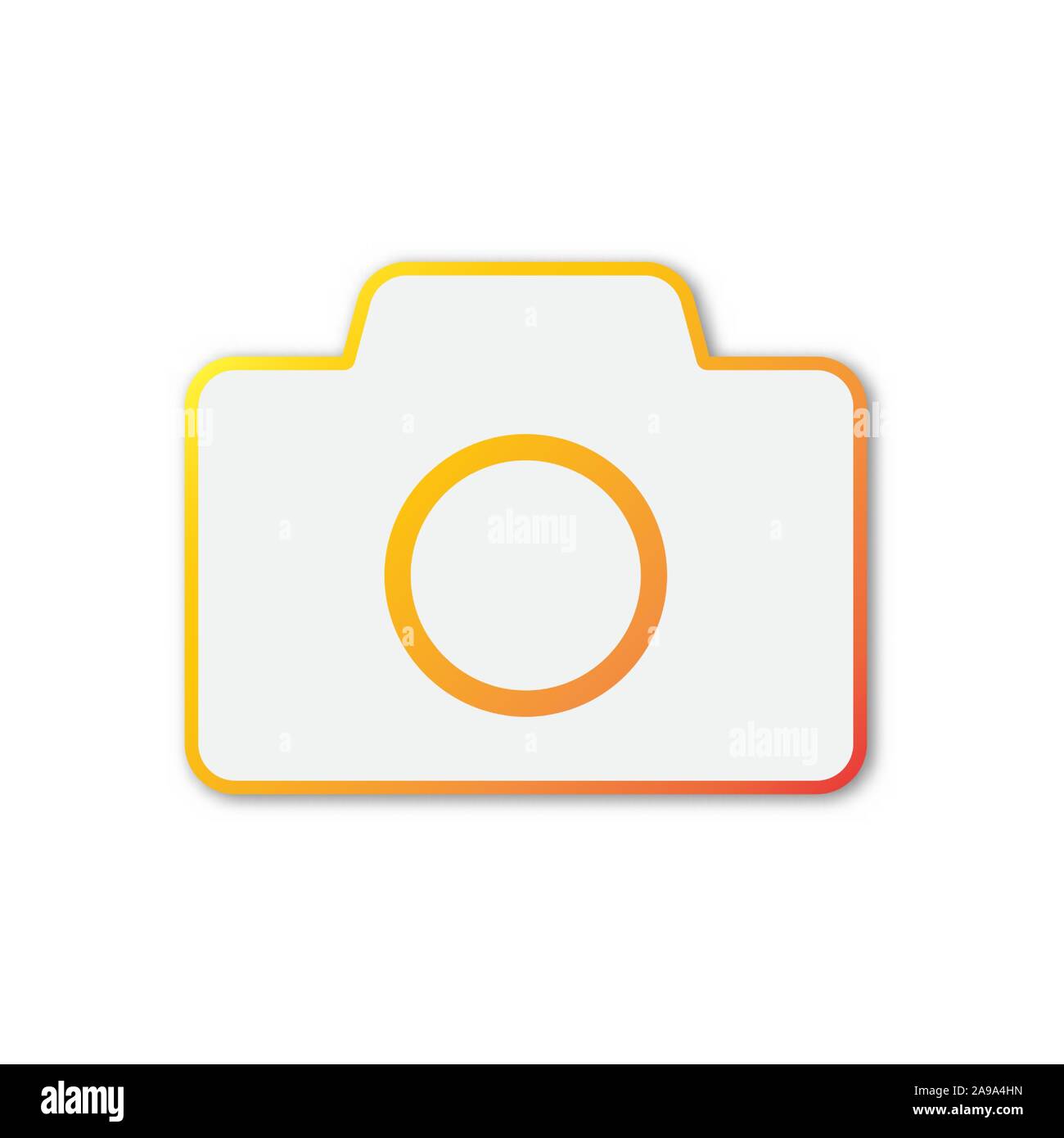 Vector photo camera icon. Paper sticker isolated. Camera symbol isolated Stock Vector Image ...