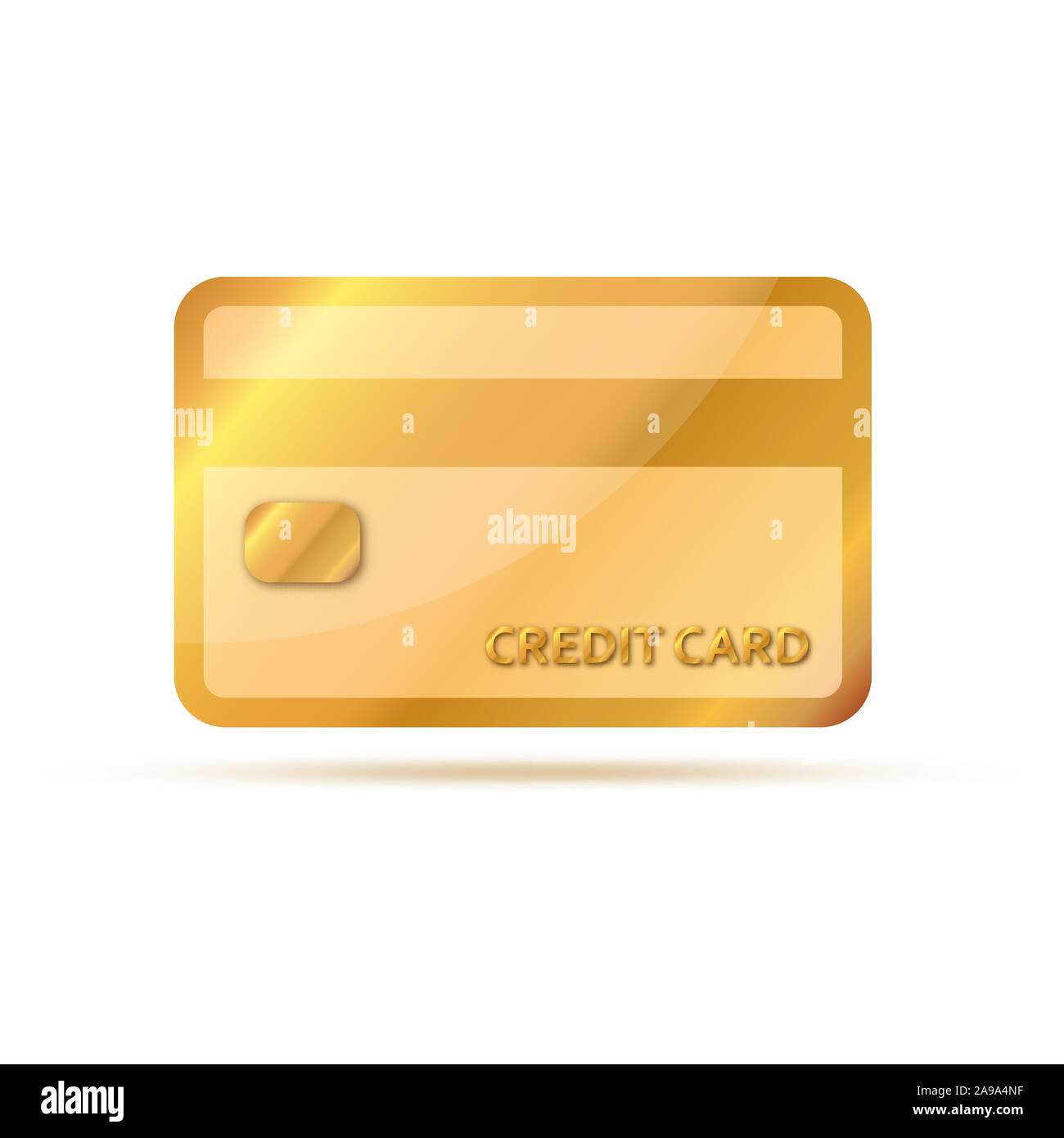 Gold Credit Card icon. Vector illustration. Symbol of credit card ...