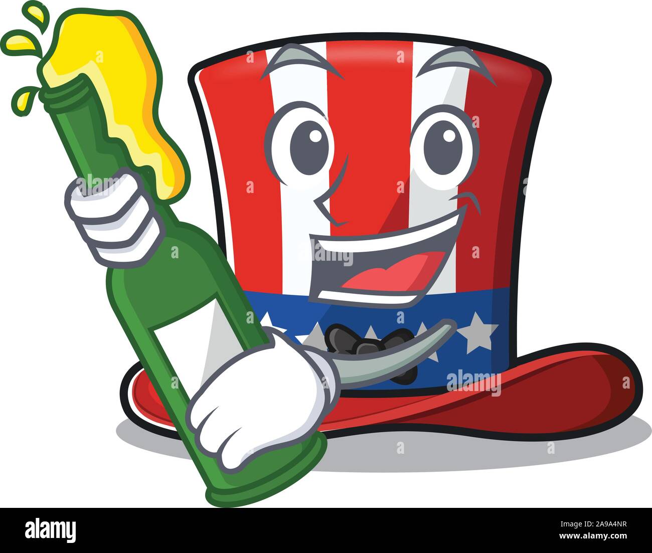 Isolated uncle sam hat with bring beer Stock Vector Image & Art - Alamy