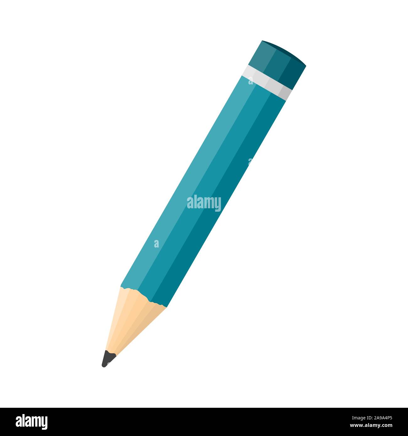 Vector Pencil isolated. Pencil icon in flat design Stock Vector Image ...