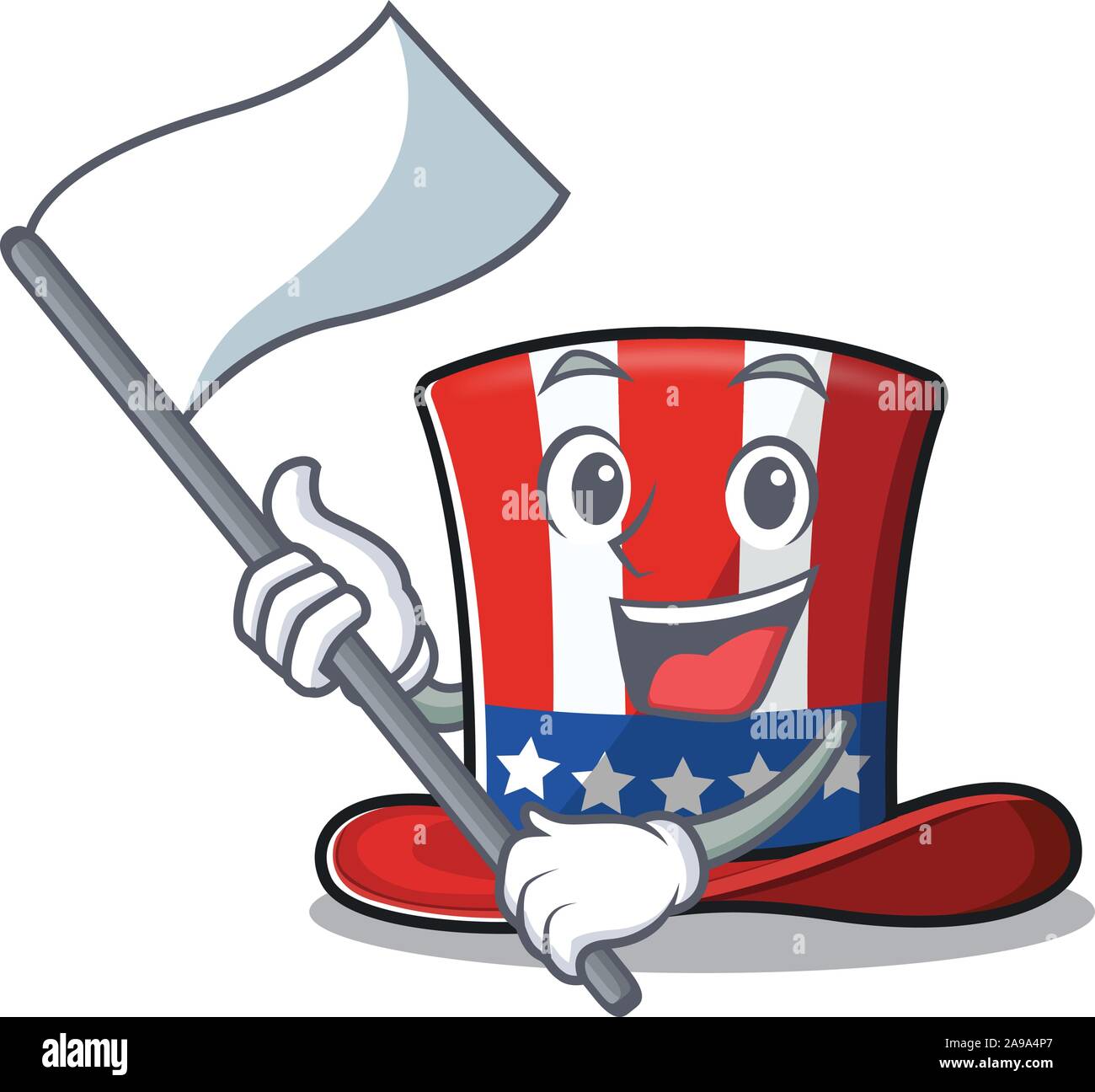 Cartoon uncle sam hat with bring flag Stock Vector Image & Art - Alamy