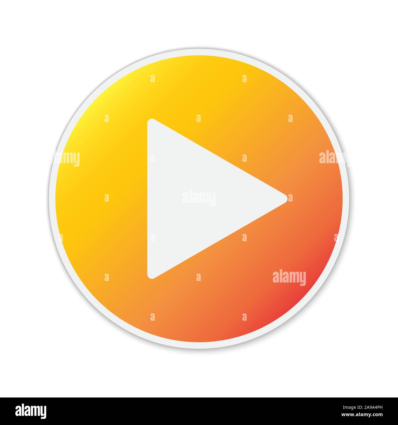 Vector Play icon. Color Play button isolated. Paper sticker with shadow ...