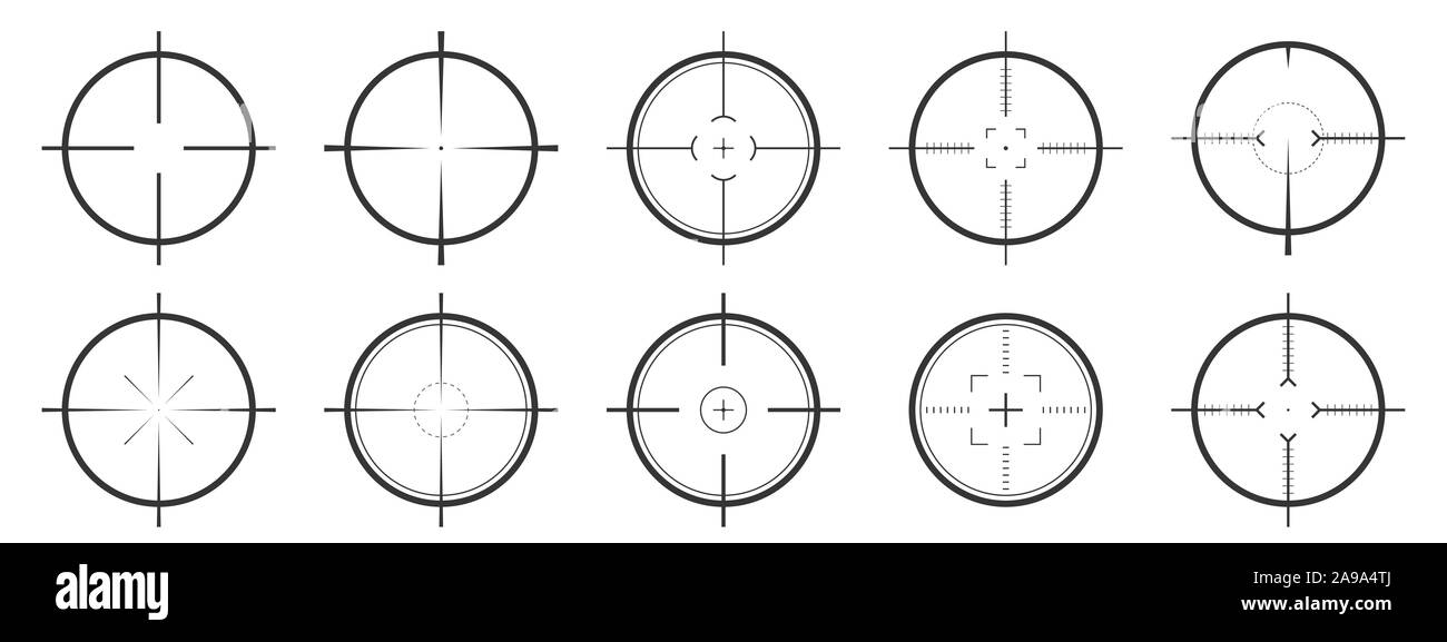 Set of vector target icons. Aim icons isolated. Aim icon in flat design ...