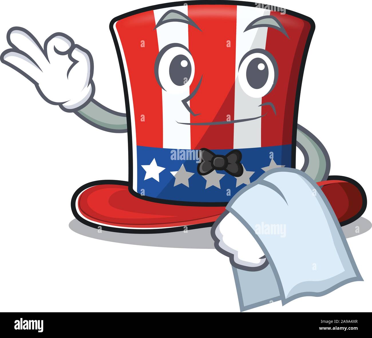 Cartoon uncle sam hat in holding waiter Stock Vector Image & Art - Alamy