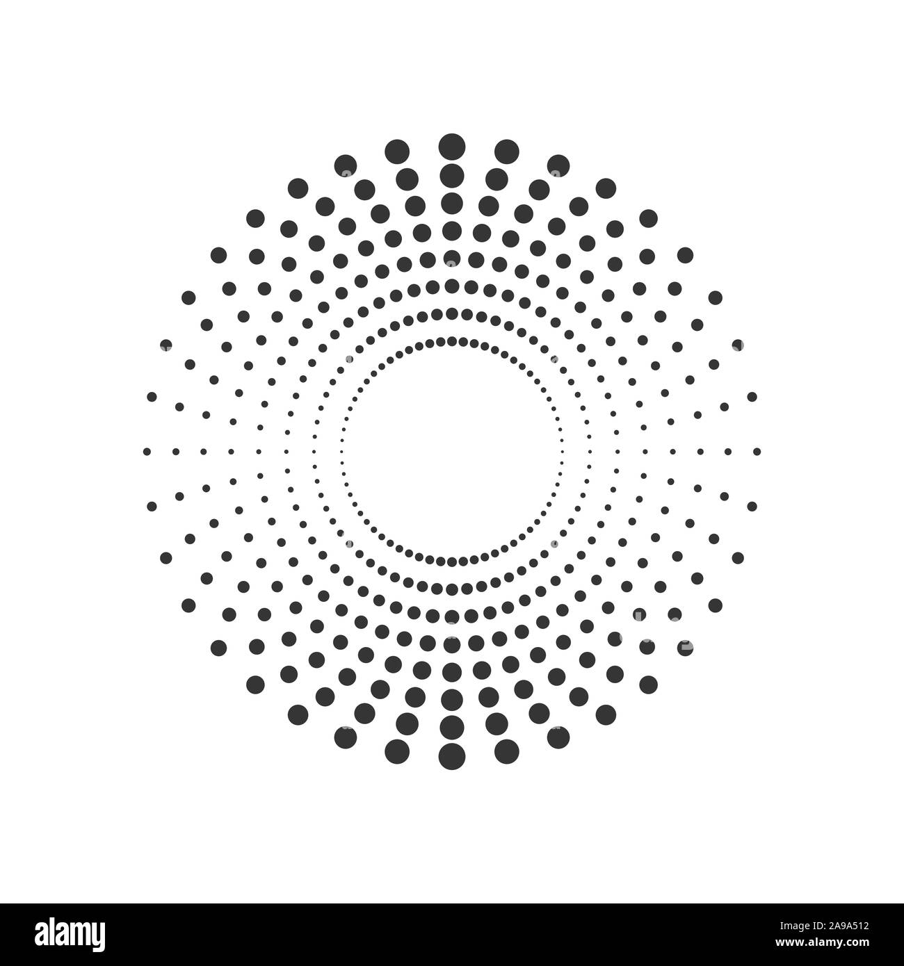Halftone dots circle. Vector illustration. Halftone dotted background ...
