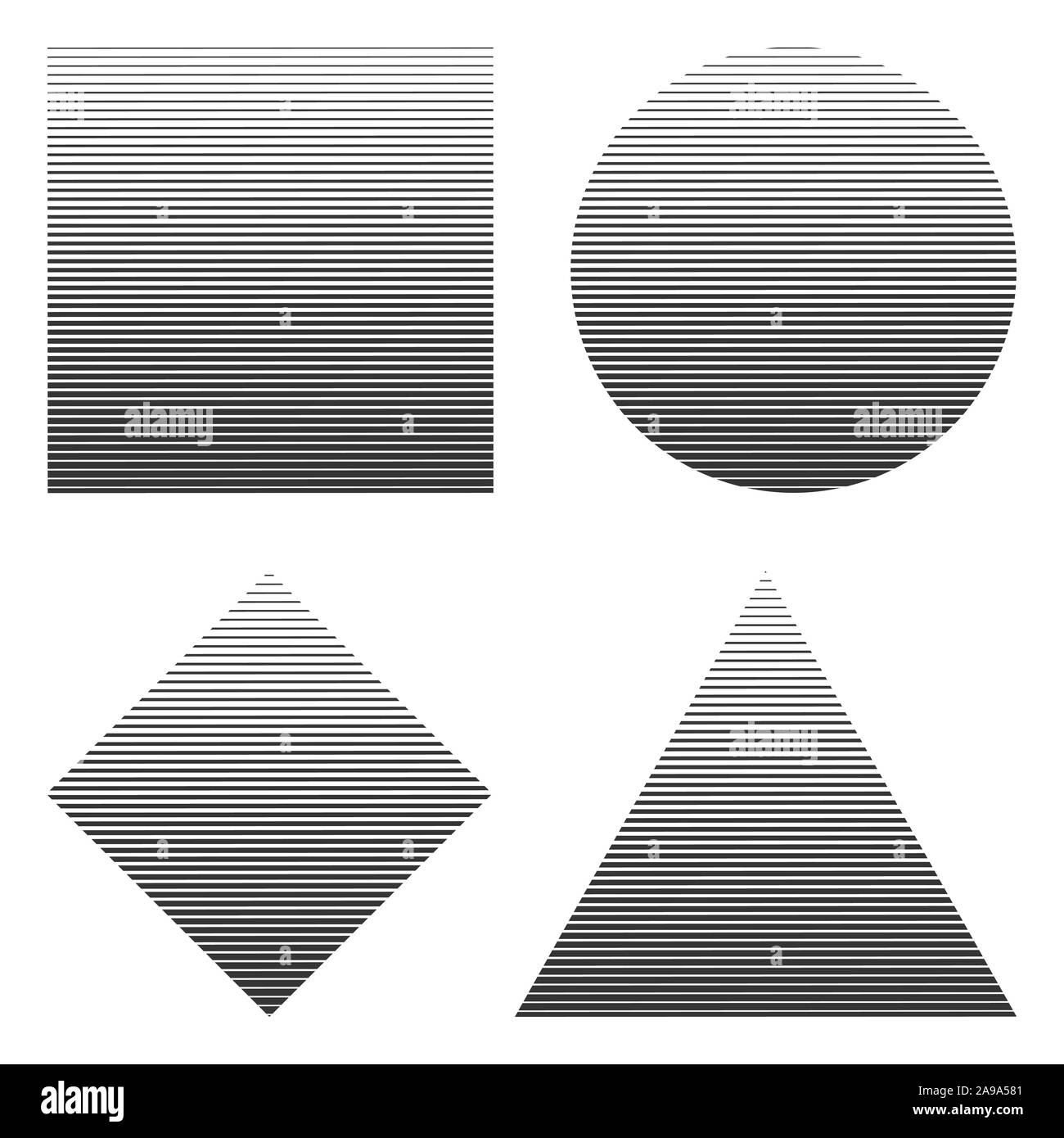 Set of linear geometric shapes. Vector illustration Stock Vector Image ...