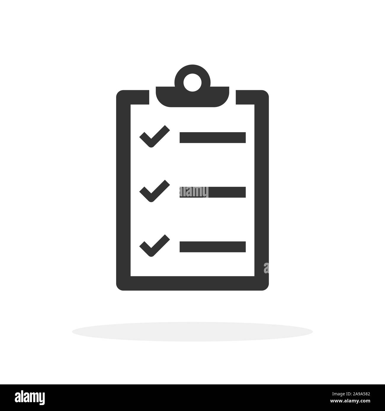 Black Checklist icon isolated. Vector Checklist symbol in flat design ...