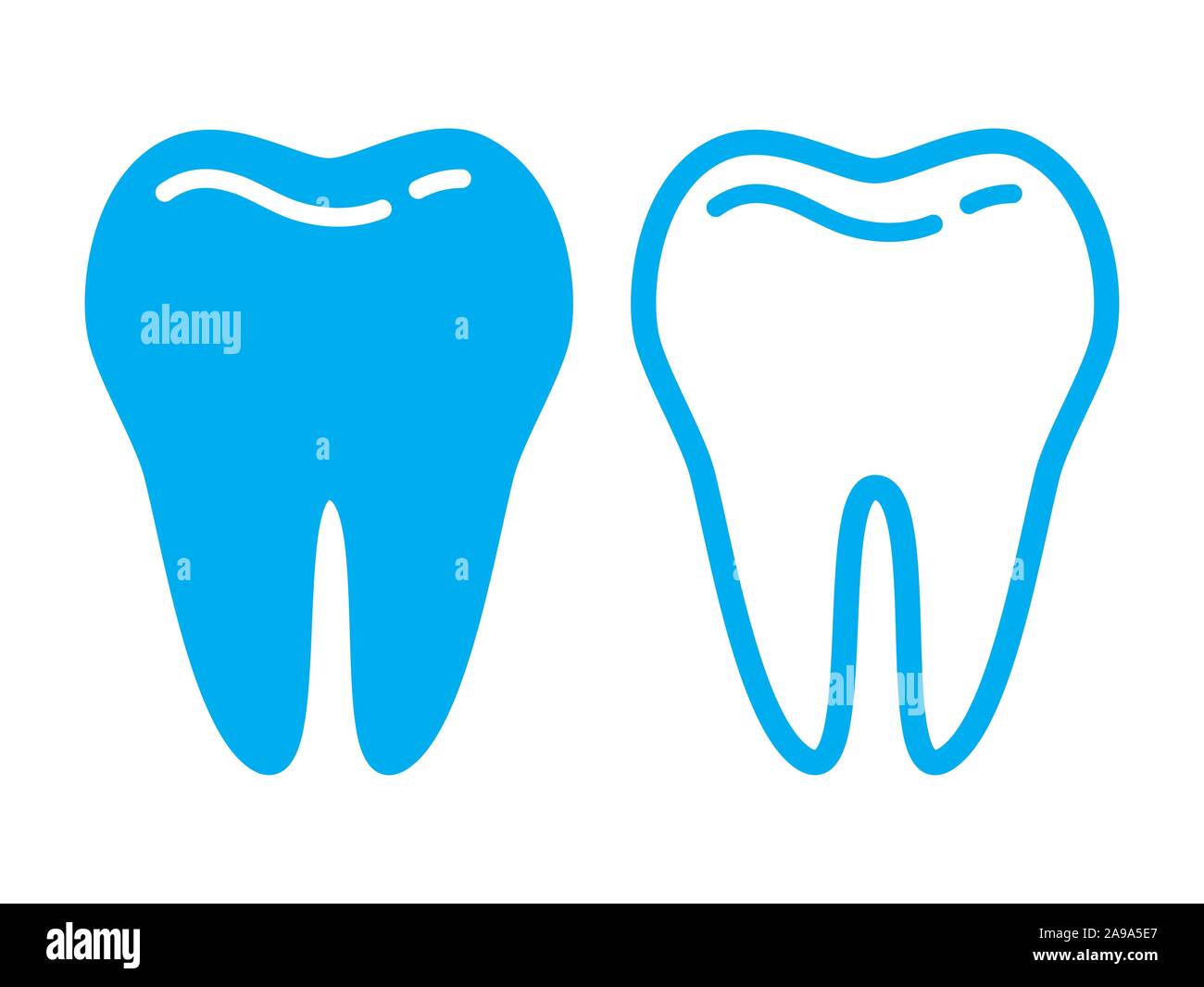 Blue Teeth icon. Vector illustration. Silhouette of Teeth in flat style ...
