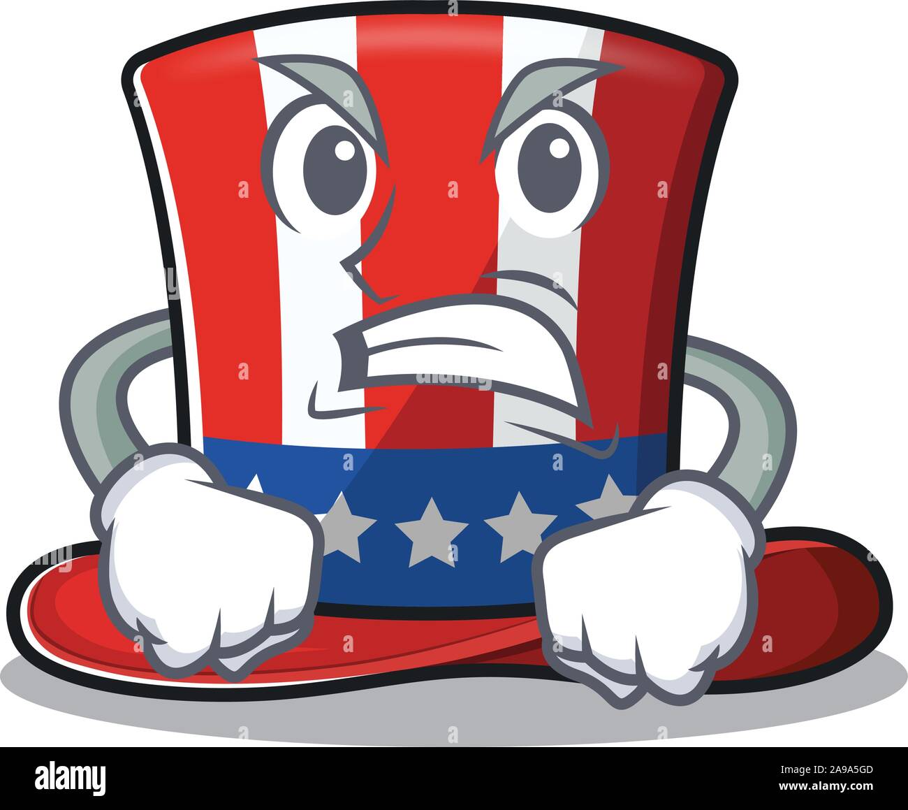 Mascot uncle sam hat with the angry Stock Vector Image & Art - Alamy