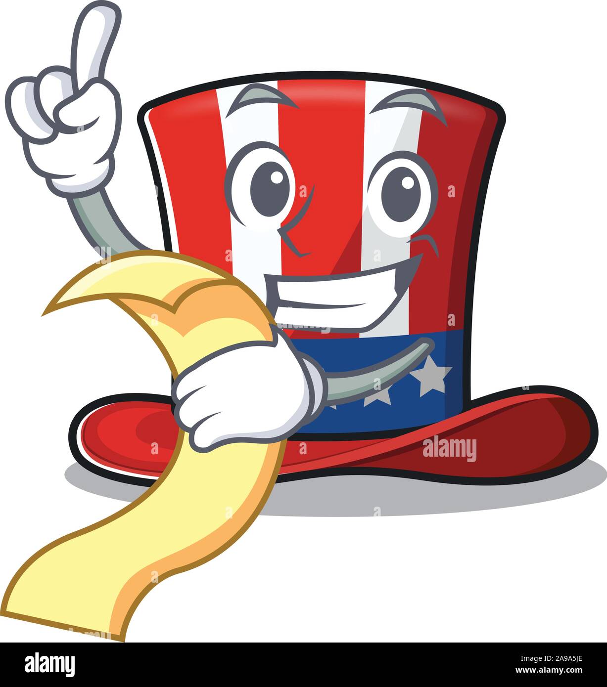 Cartoon uncle sam hat with in holding bill Stock Vector Image & Art - Alamy