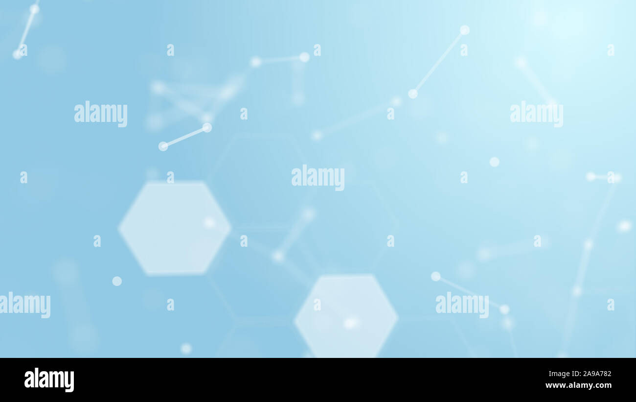 3D Abstract white geometry float into medical wireframe network and ...