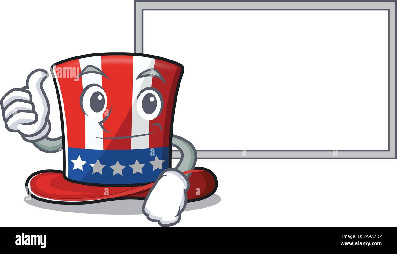 Uncle sam hat character thumbs up with board Stock Vector Image & Art ...