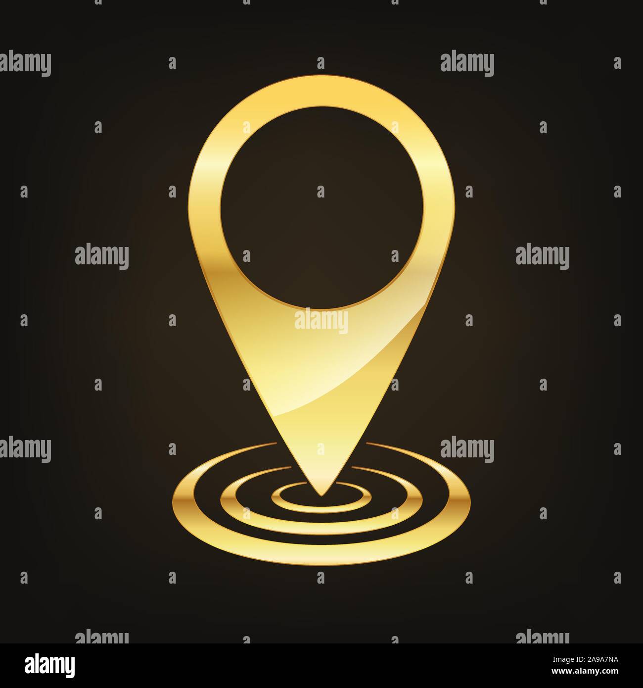 Golden marker location icon. Vector illustration. Golden map pointer ... Golden marker location icon. Vector illustration. Golden map pointer ...