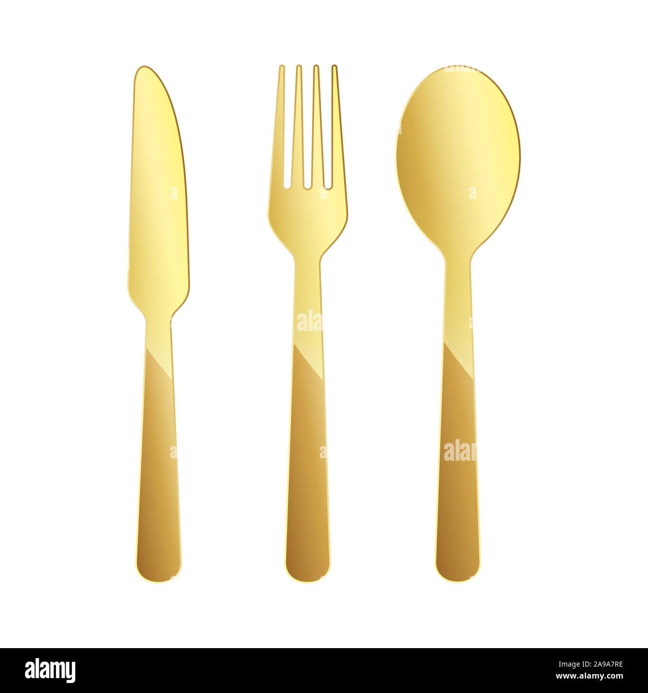 Cutlery golden spoon Stock Vector Images - Alamy