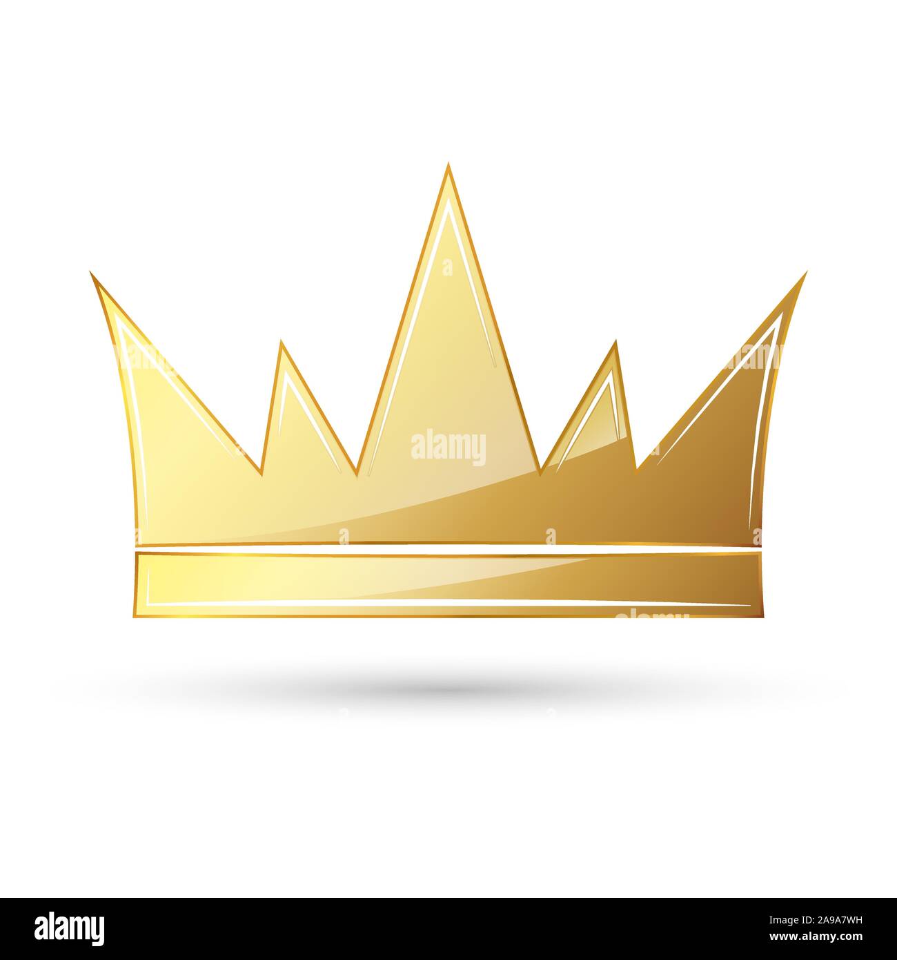 Golden crown icon. Vector illustration. Golden crown symbol isolated on ...