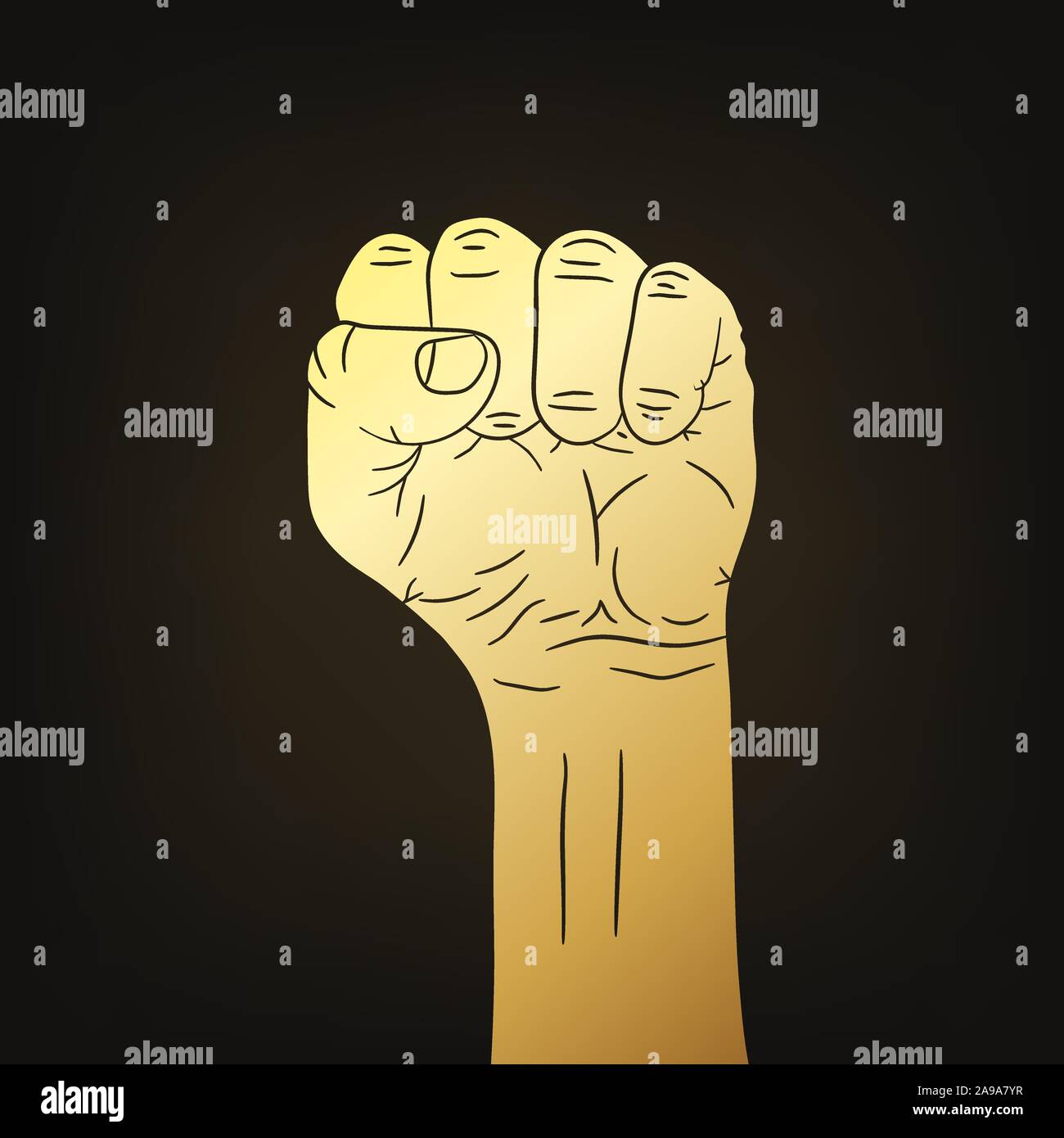 Golden fist Stock Vector Images - Alamy