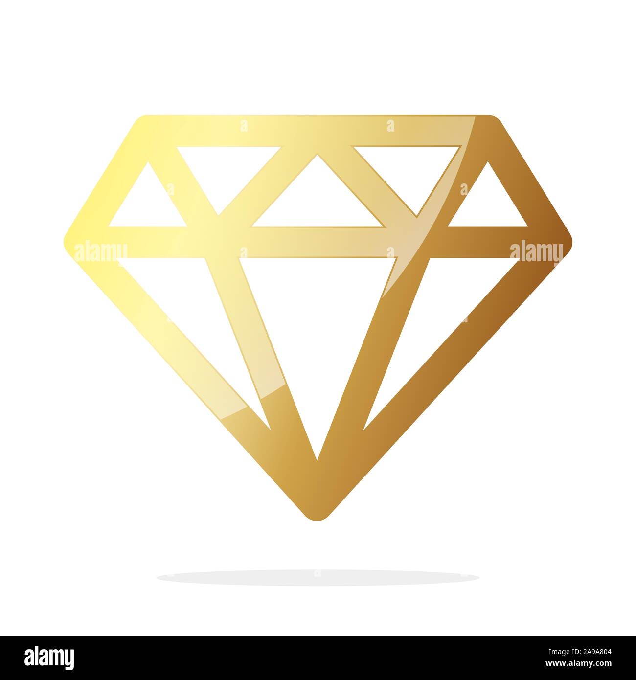 Gold diamond icon. Vector illustration. Golden diamond, isolated on ...