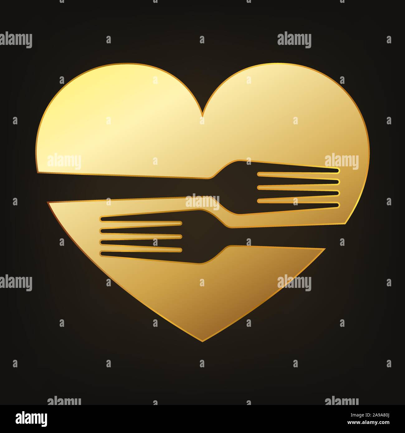 Golden forks Stock Vector Images - Alamy