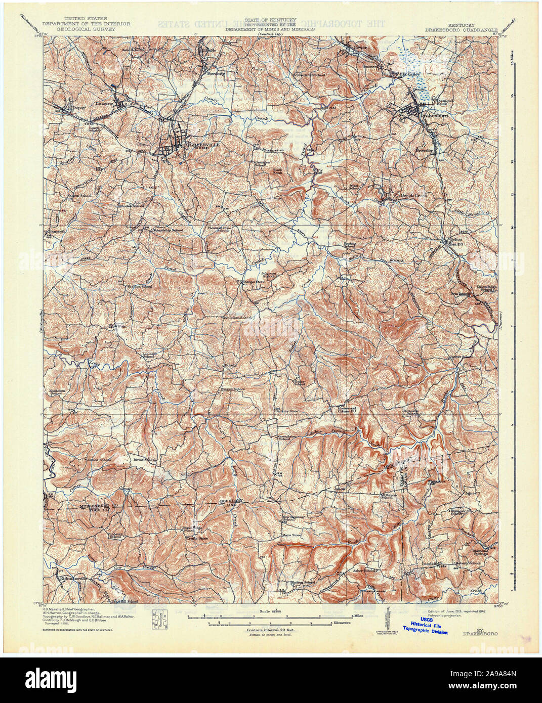 1913 kentucky map hi-res stock photography and images - Alamy