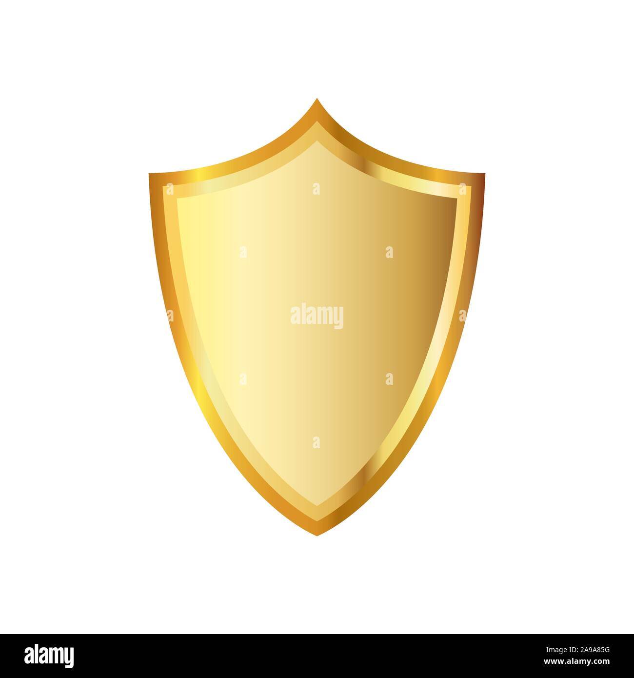 Golden shield icon. Vector illustration. Golden shield isolated on ...