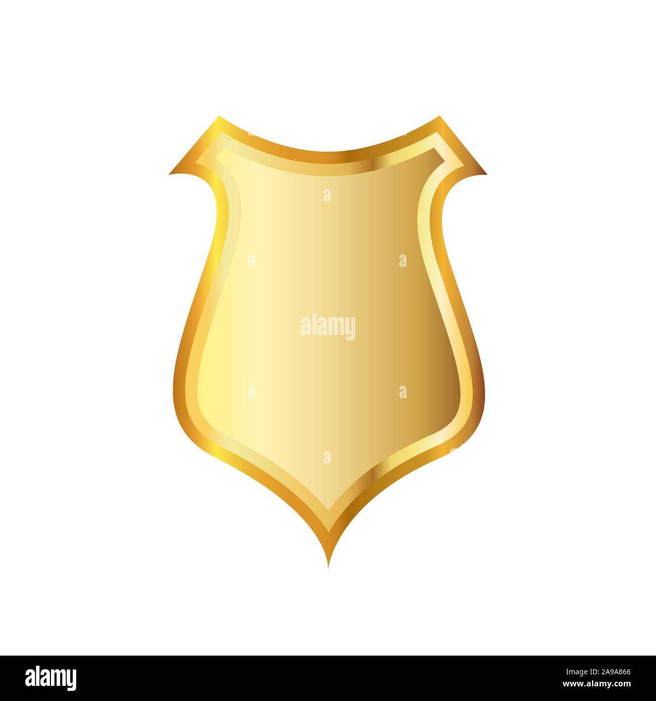 Golden shield icon. Vector illustration. Golden shield isolated on ...