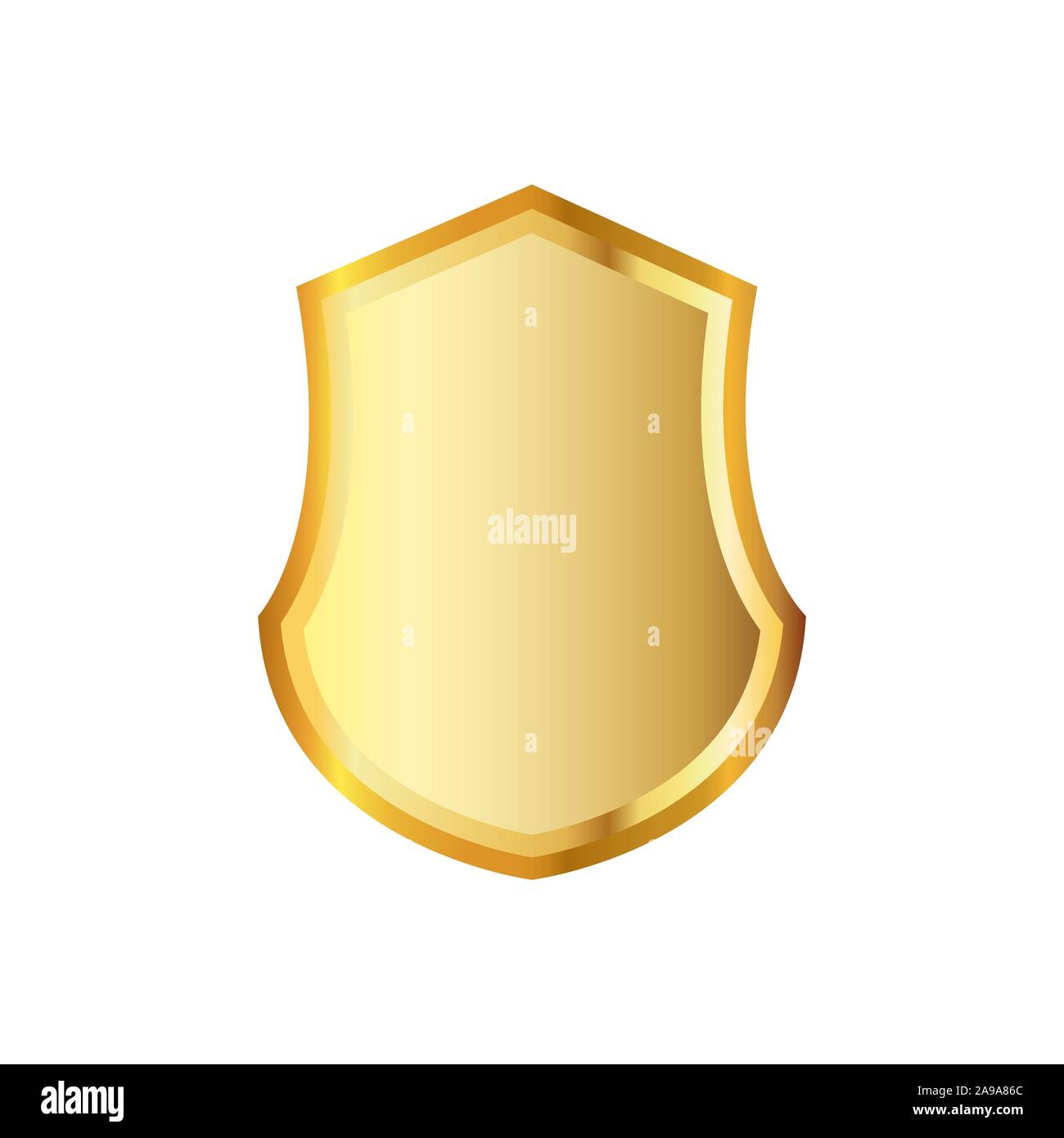 Golden shield icon. Vector illustration. Golden shield isolated on ...