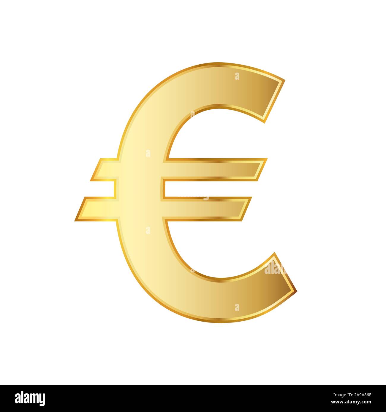 Golden symbol of the euro currency. Vector illustration. Golden euro ...