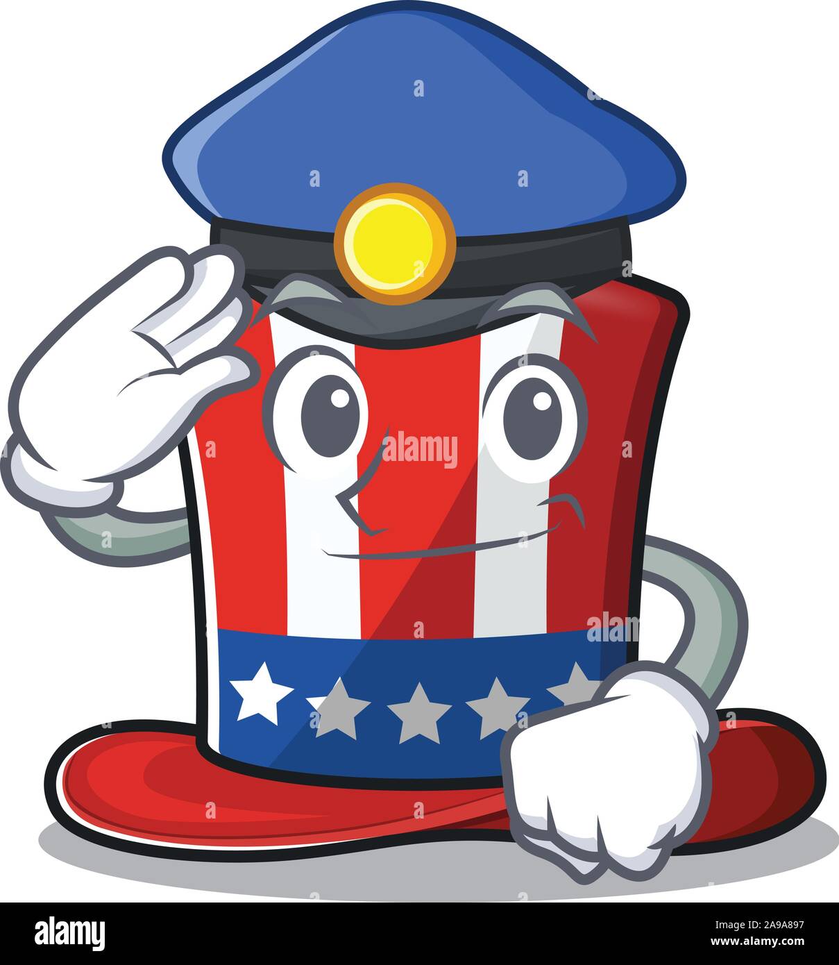 Uncle sam hat cartoon with police shape Stock Vector Image & Art - Alamy