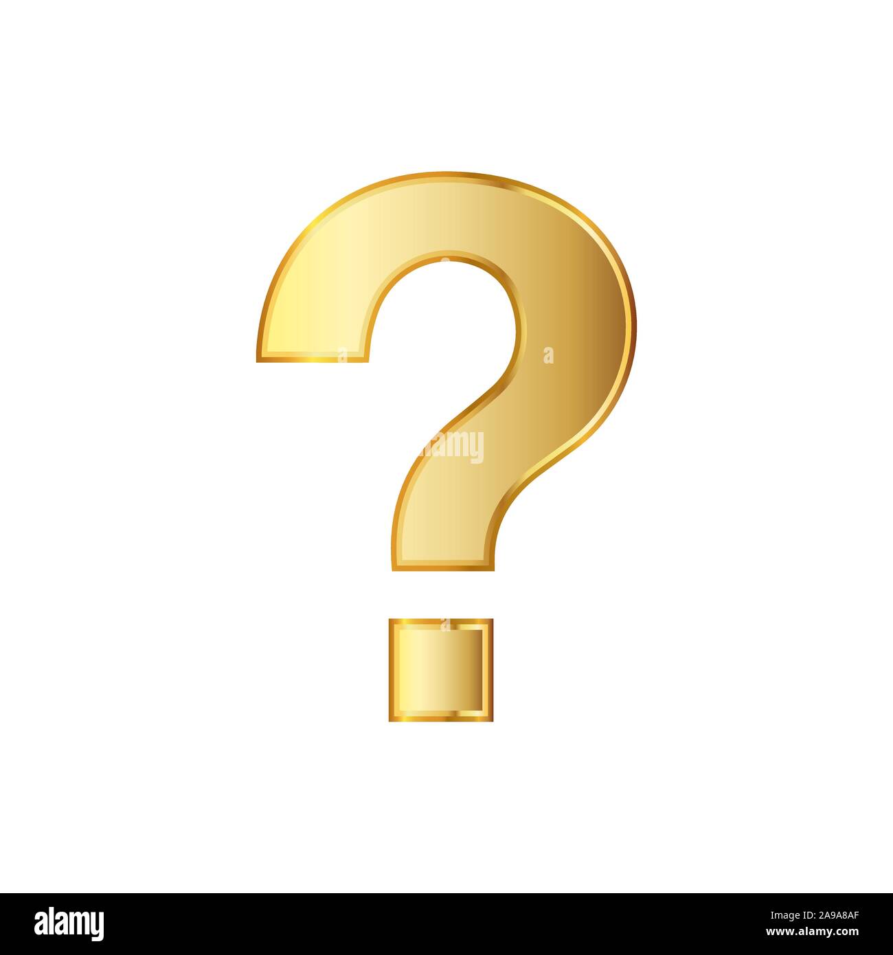 Golden question icon. Vector illustration. Golden question symbol ...