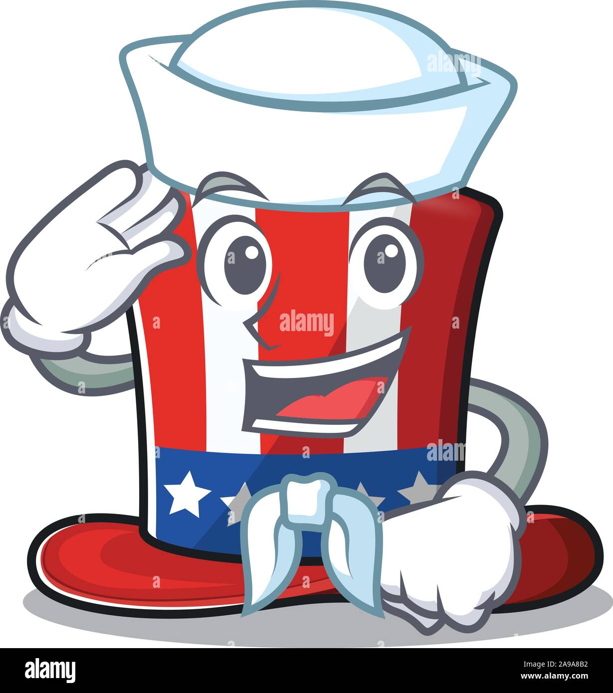 Character uncle sam hat cartoon with sailor shape Stock Vector Image ...