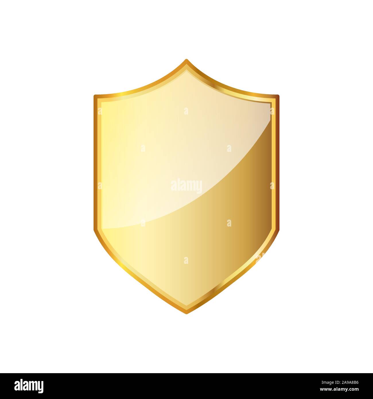 Golden shield icon. Vector illustration. Golden shield isolated on ...