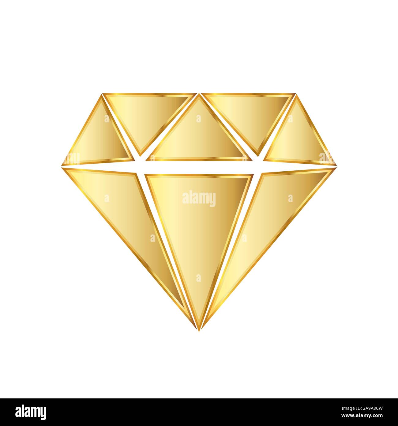 Golden diamond icon. Vector illustration. Golden diamond symbol on ...