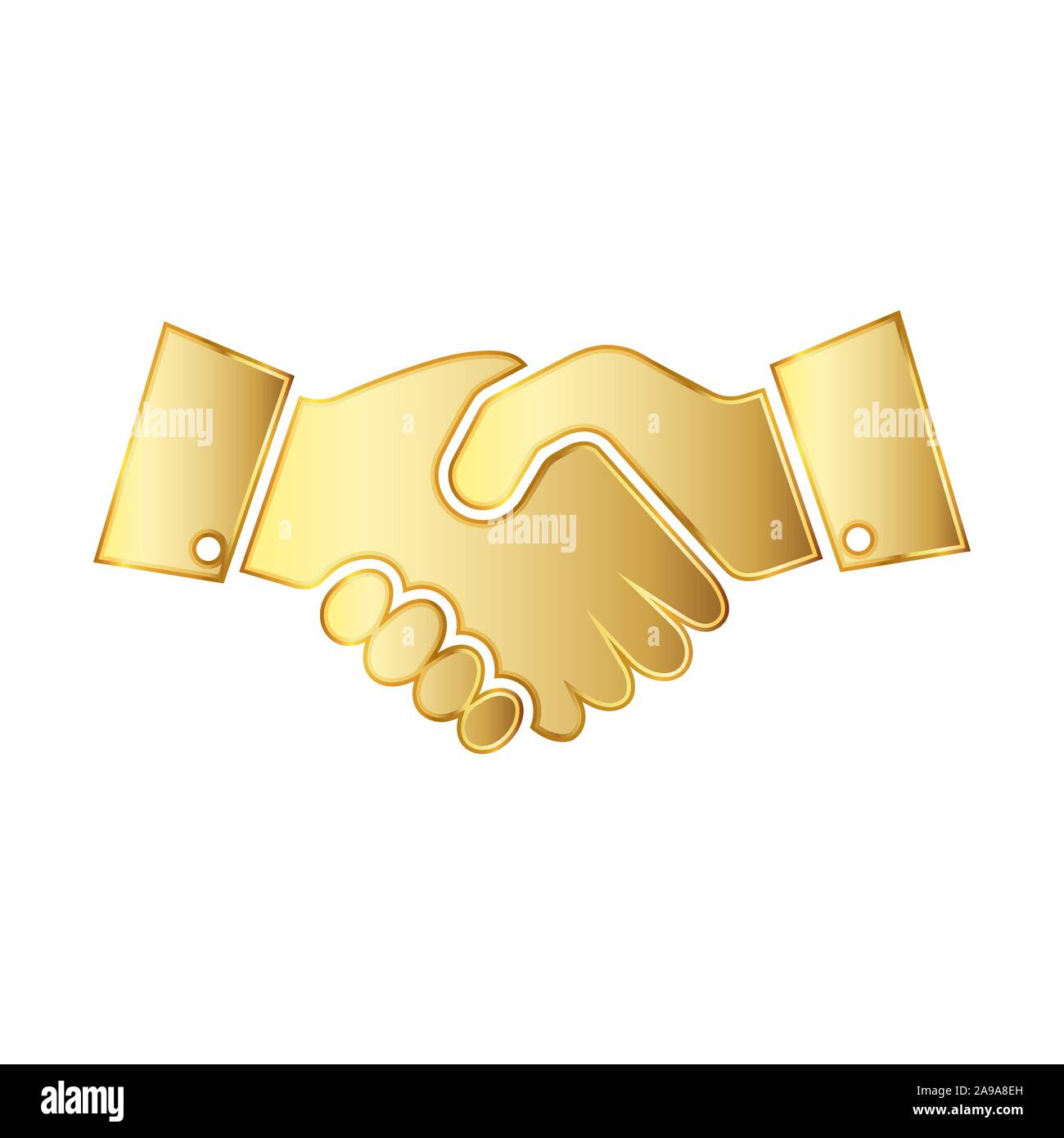 Golden handshake icon. Vector illustration. Golden handshake symbol ...