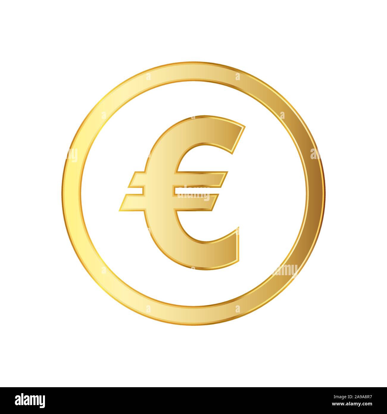 Golden symbol of the euro currency. Vector illustration. Golden euro ...
