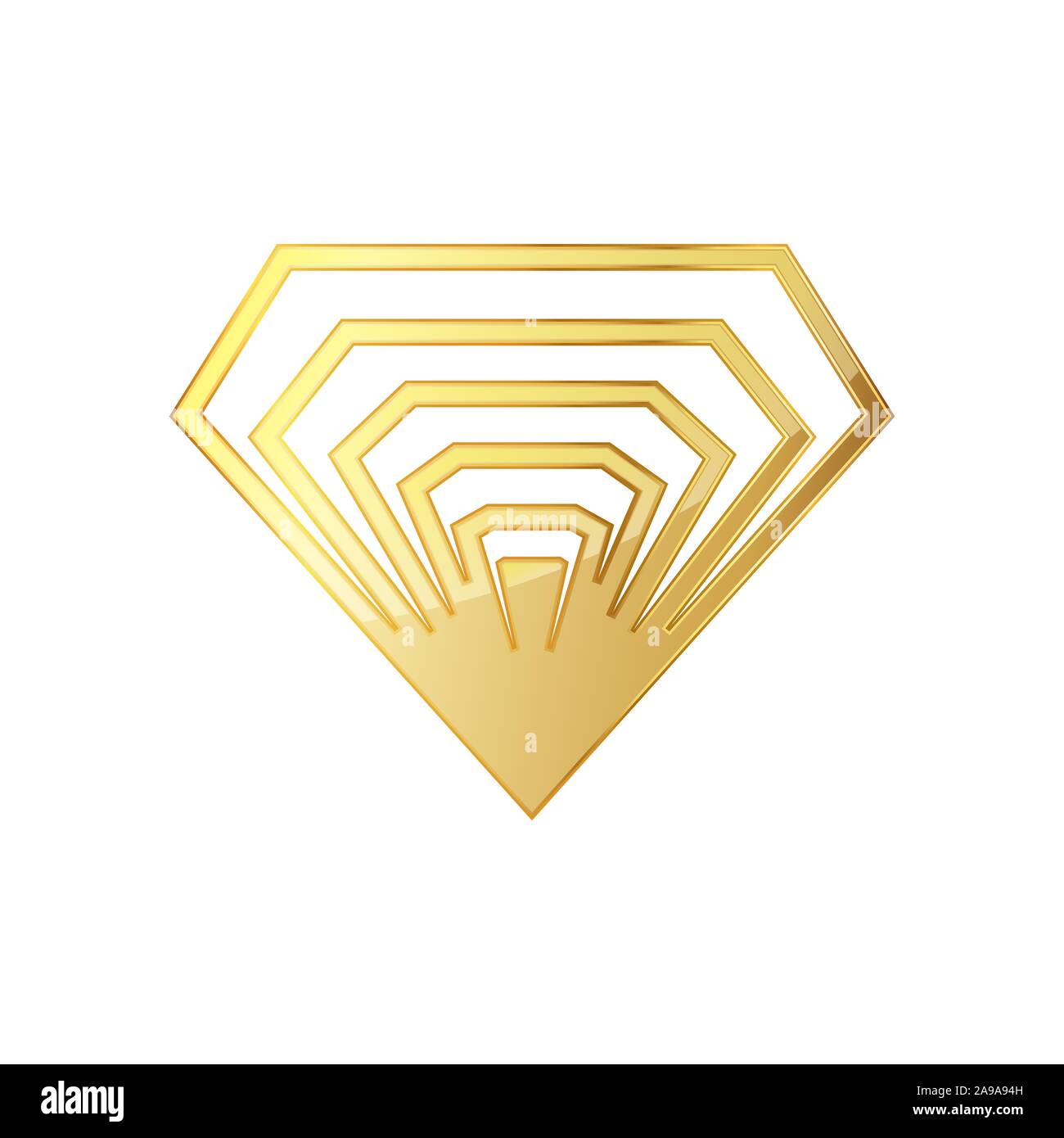 Golden diamond icon. Vector illustration. Golden diamond symbol on ...
