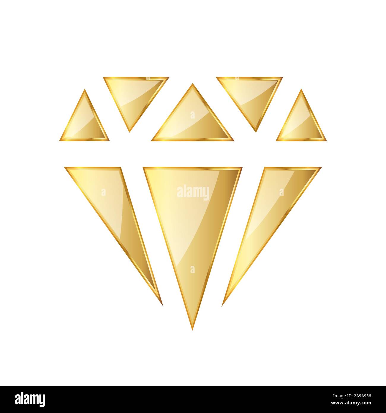 Golden diamovd icon. Vector illustration. Golden diamond symbol on ...