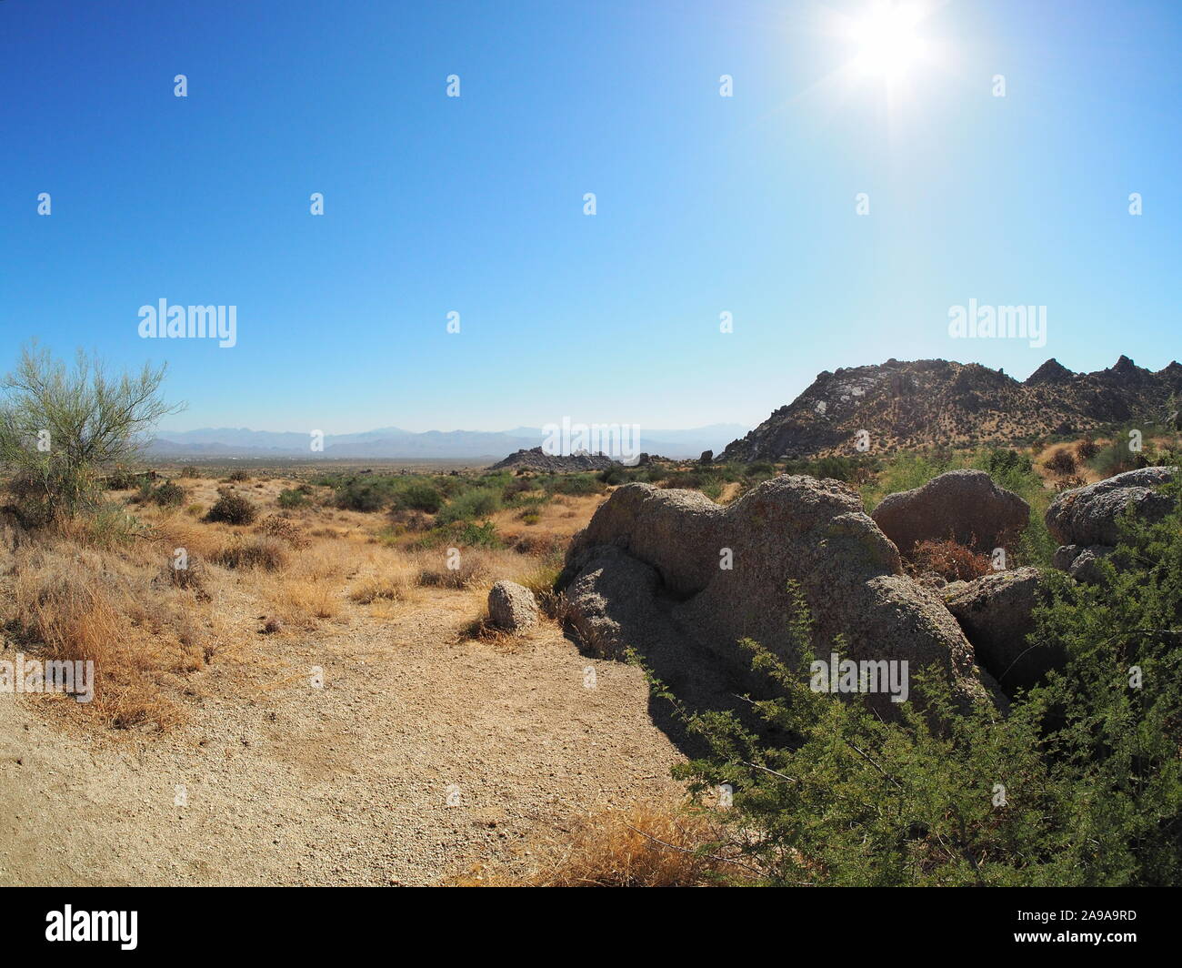 Sonoran Desert view with rocks, mountains - wonderful atmospheric image ...