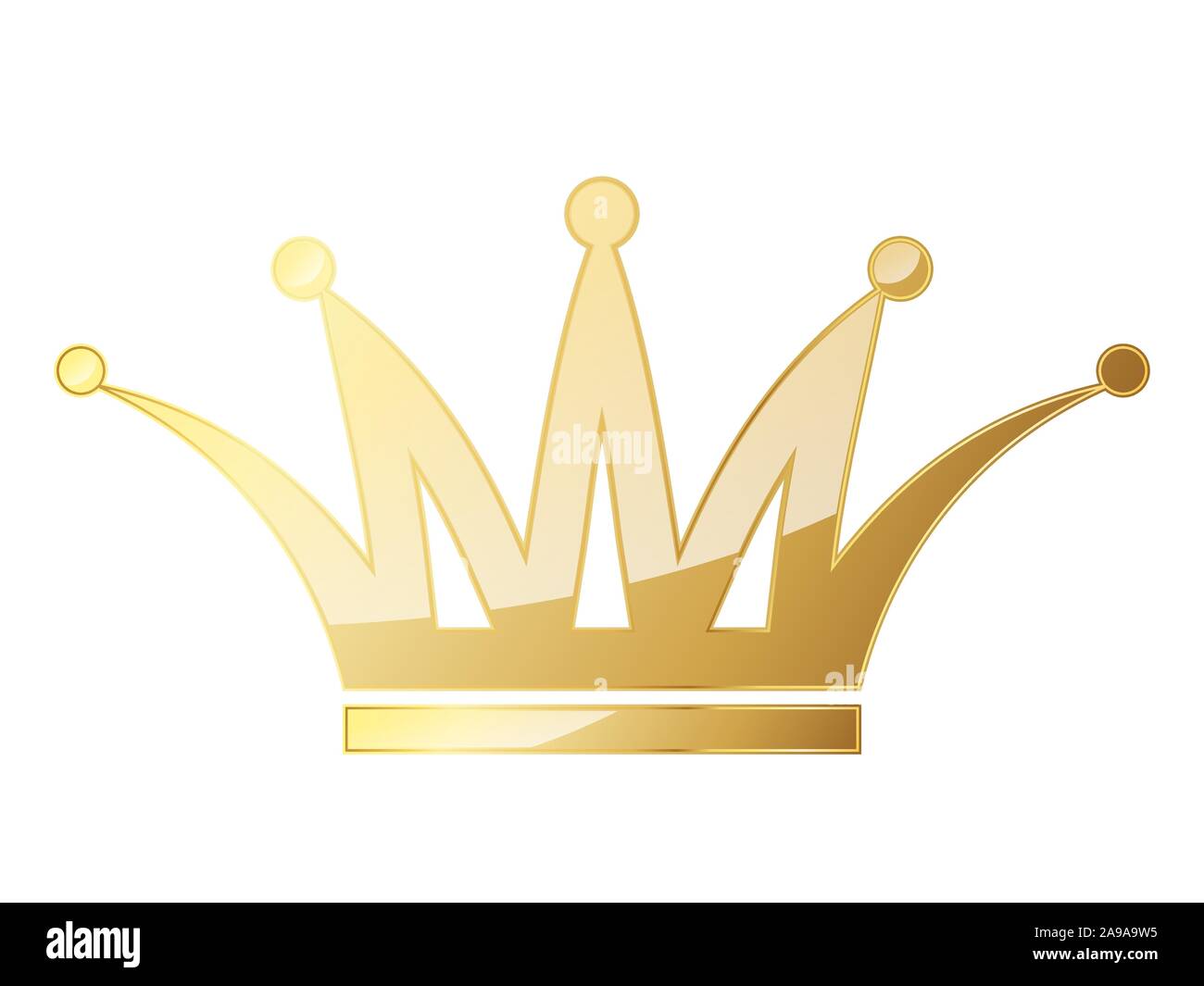 Golden crown icon. Vector illustration. Golden crown symbol isolated on ...