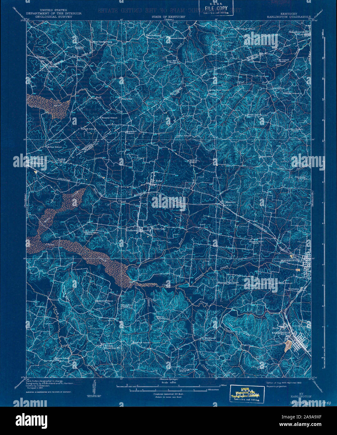 Map of earlington hi-res stock photography and images - Alamy
