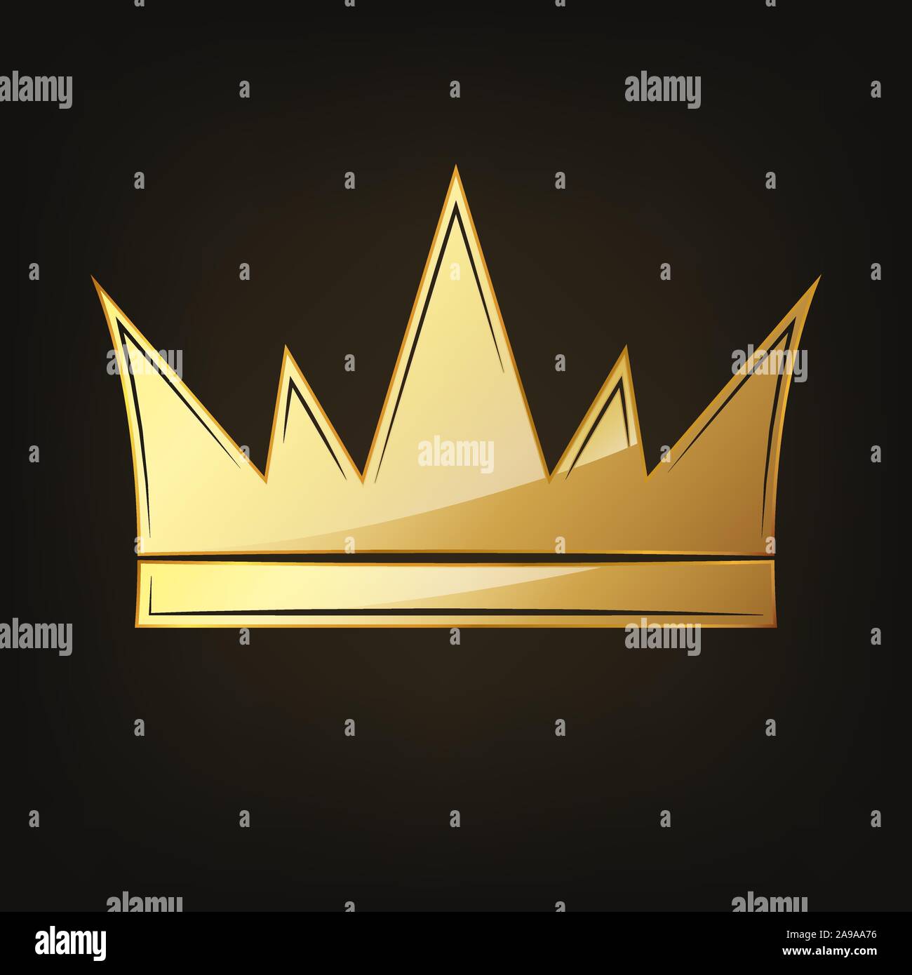 Golden crown icon. Vector illustration. Golden crown symbol, isolated ...
