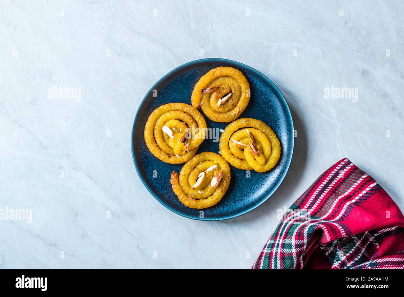 Jalebi or Jilbi or imarati, indian sweet food fried in pure ghee ...