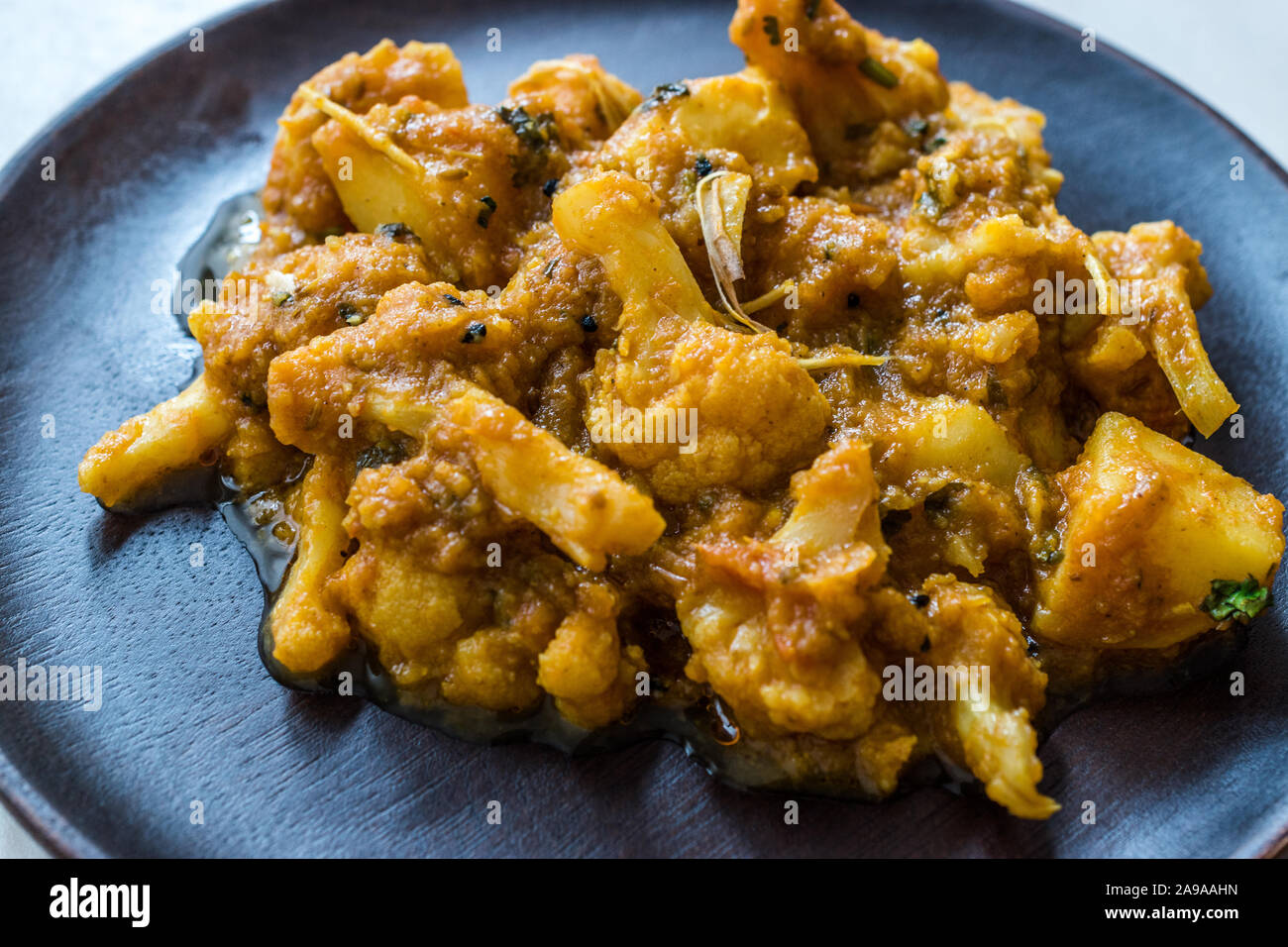 Indian Food Spicy Masaledar Aloo Gobi and Beans Tawa Sabzi Recipe ...