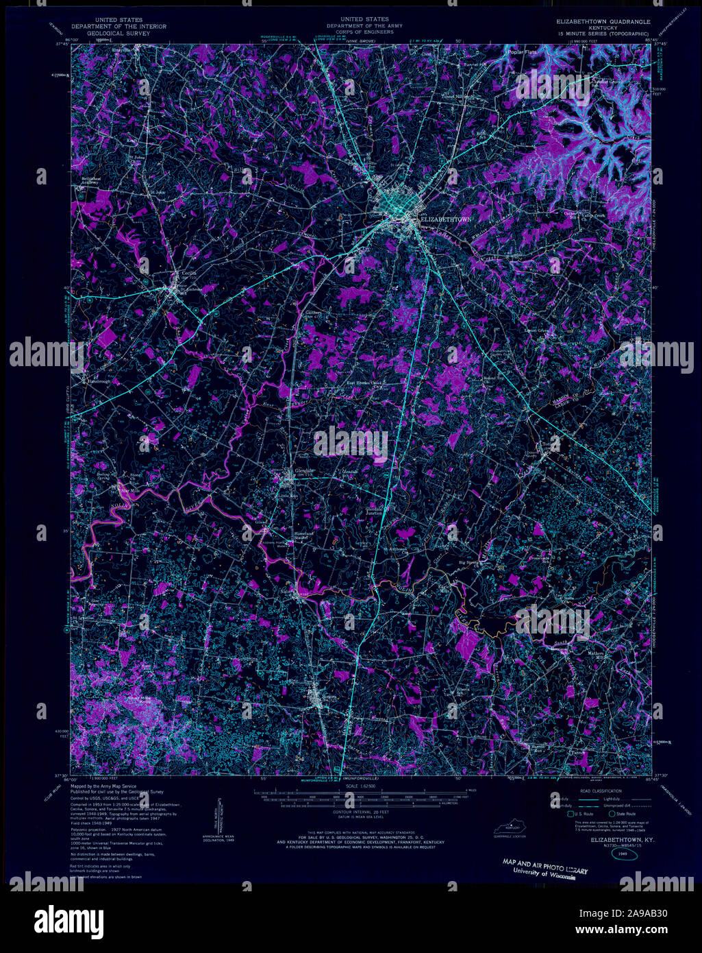 Map Of Elizabethtown Kentucky High Resolution Stock Photography and ...