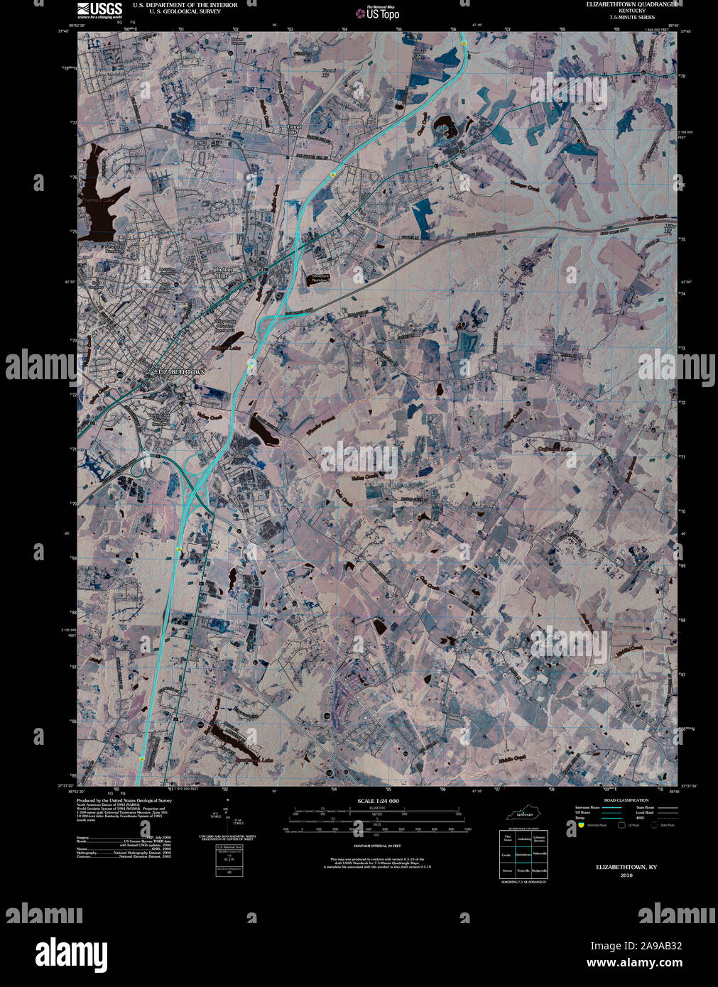 Map of elizabethtown kentucky hi-res stock photography and images - Alamy