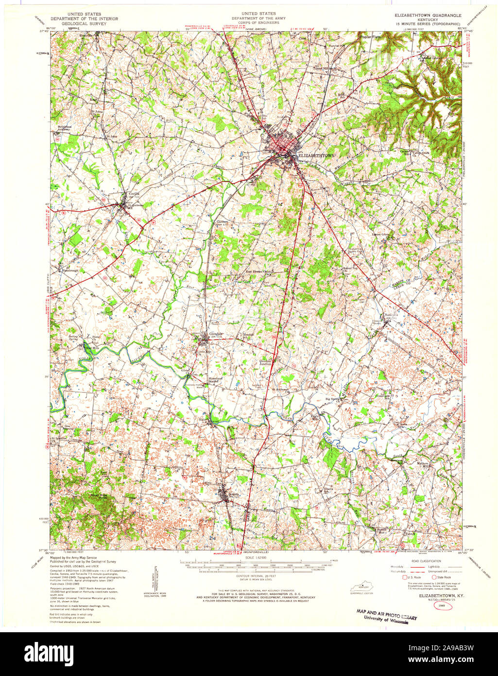 Elizabethtown kentucky map hi-res stock photography and images - Alamy