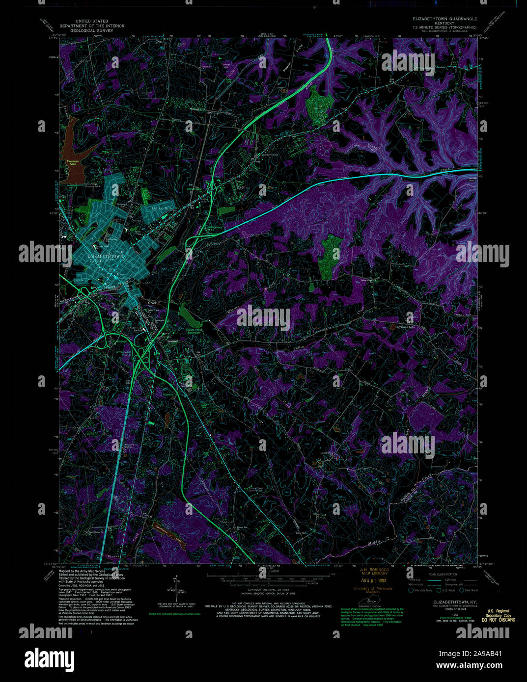 Map of elizabethtown kentucky hi-res stock photography and images - Alamy