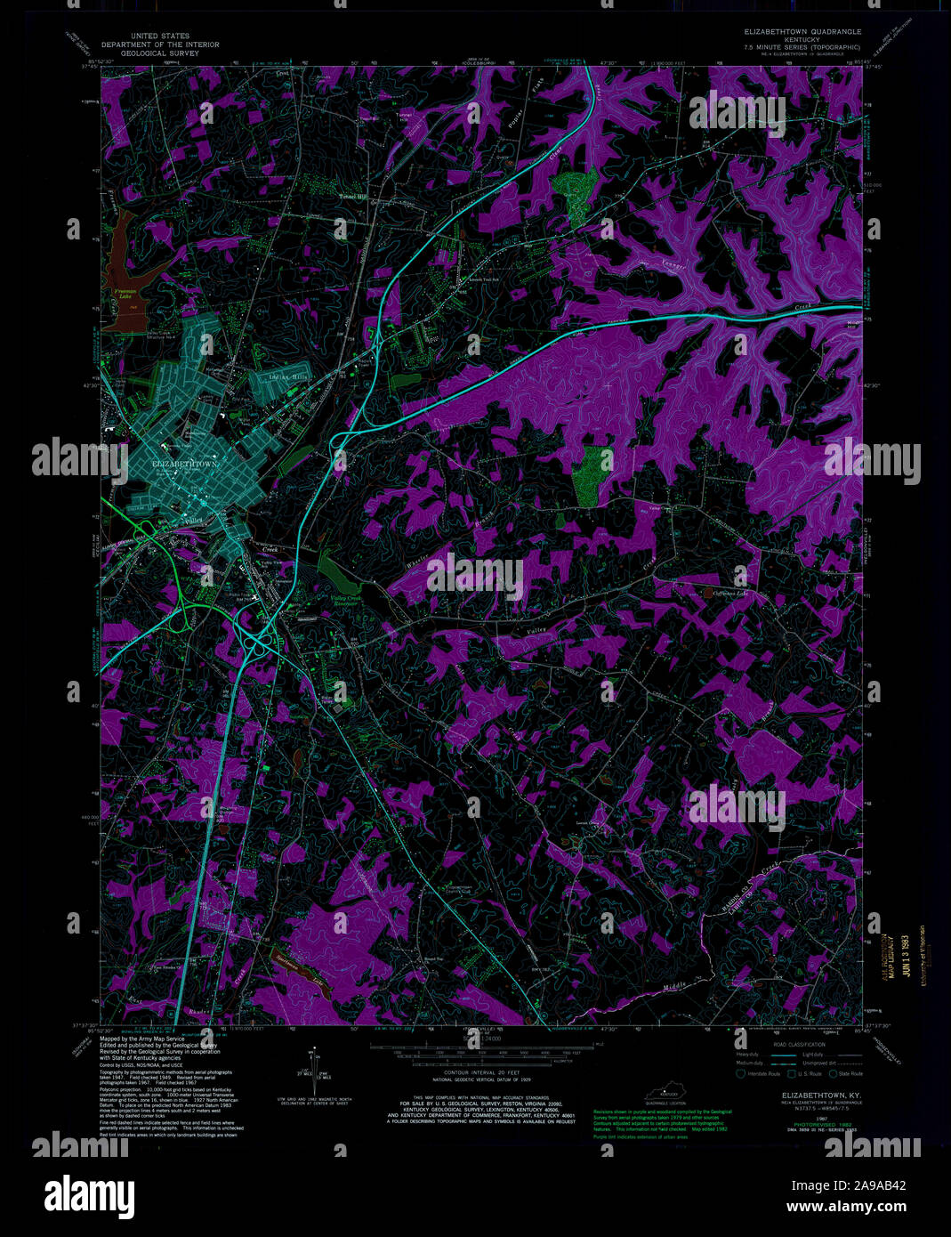 Map of elizabethtown kentucky hi-res stock photography and images - Alamy
