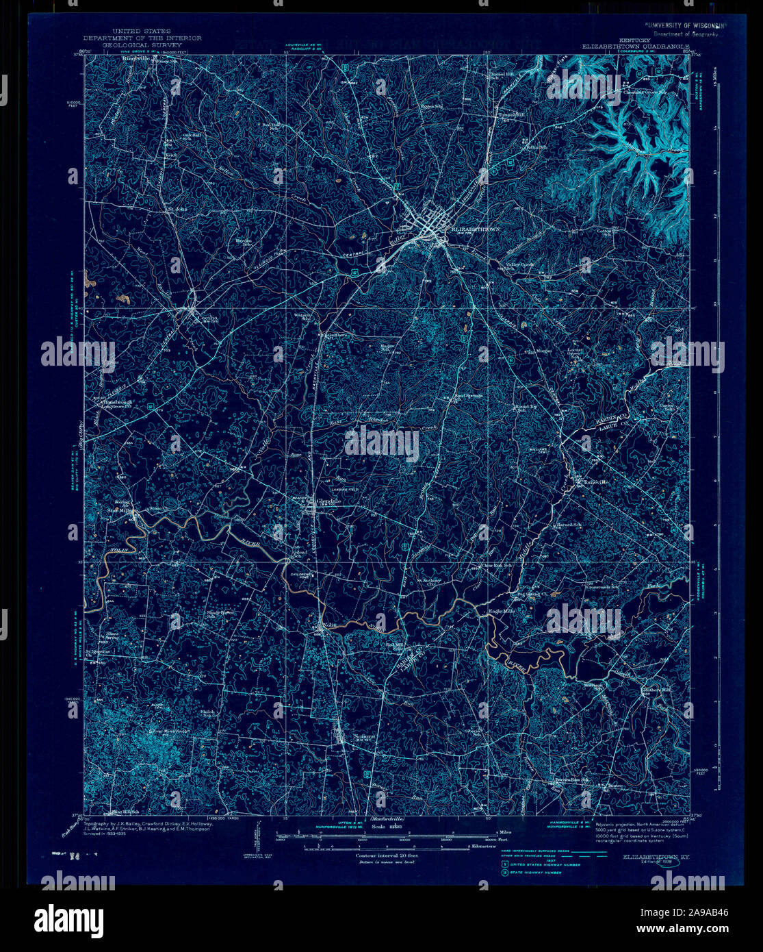 Elizabethtown kentucky map hi-res stock photography and images - Alamy