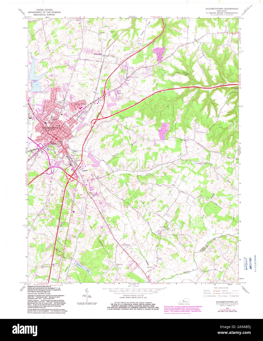 Map of elizabethtown hi-res stock photography and images - Alamy