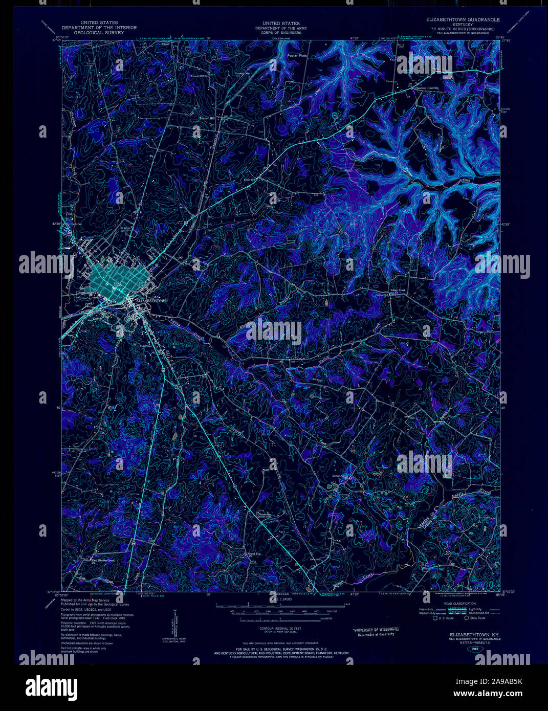 Map of elizabethtown kentucky hi-res stock photography and images - Alamy